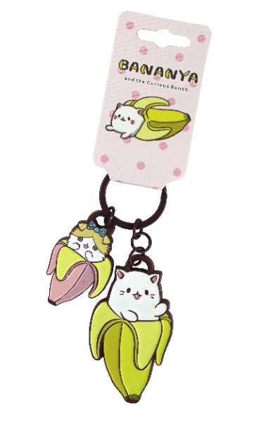 Bananya Characters Metal Keychain – FYE