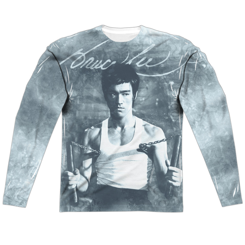 Bruce Lee - Nunchucks - Long Sleeve Adult Poly Crew - White T-shirt – FYE