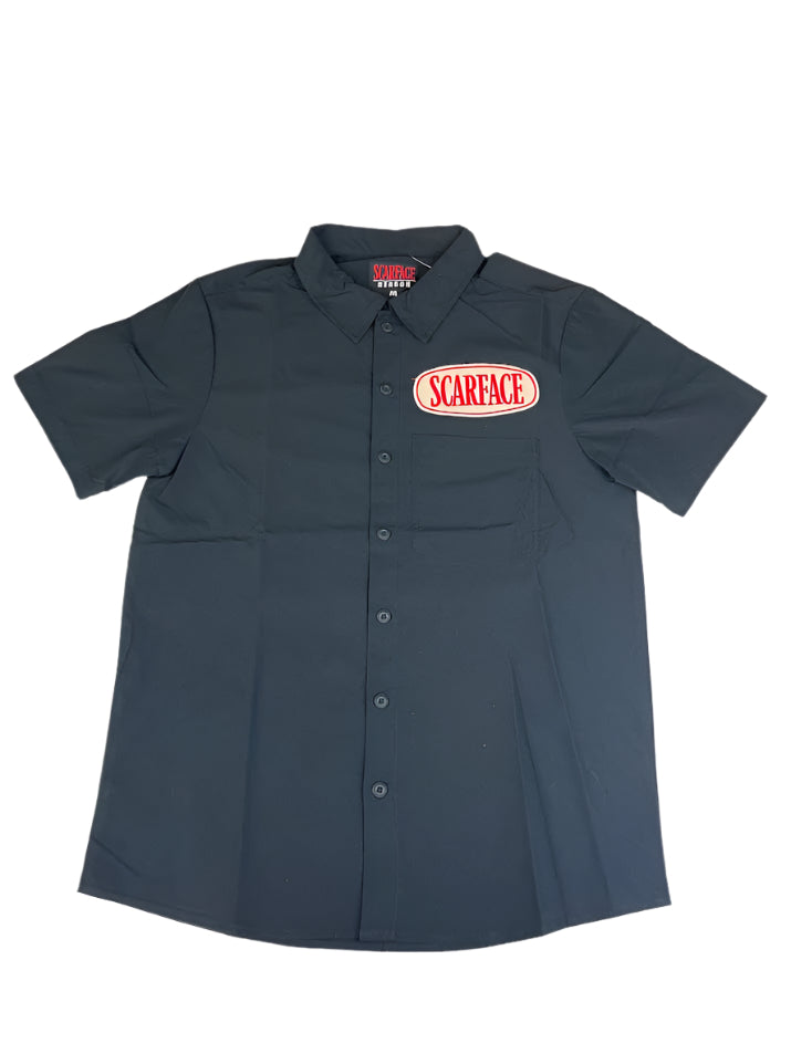 Scarface Mechanic Button‑Up Shirt – FYE
