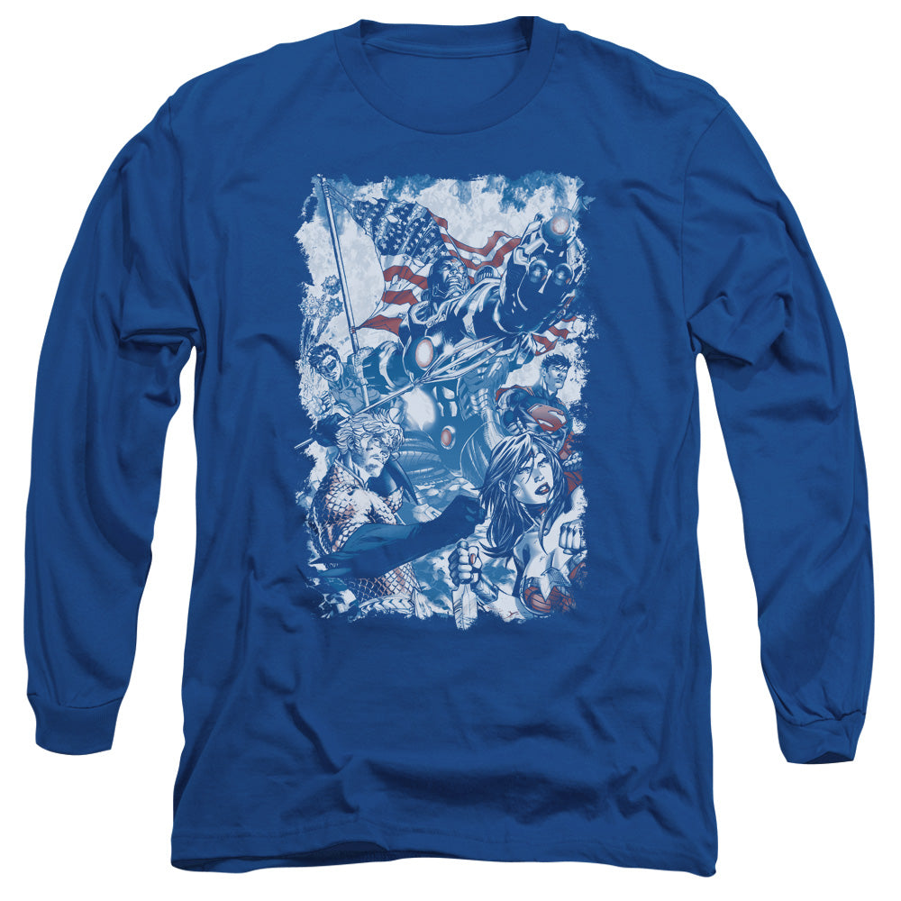 Jla - American Justice - Long Sleeve Adult 18/1 - Royal Blue T-shirt – FYE