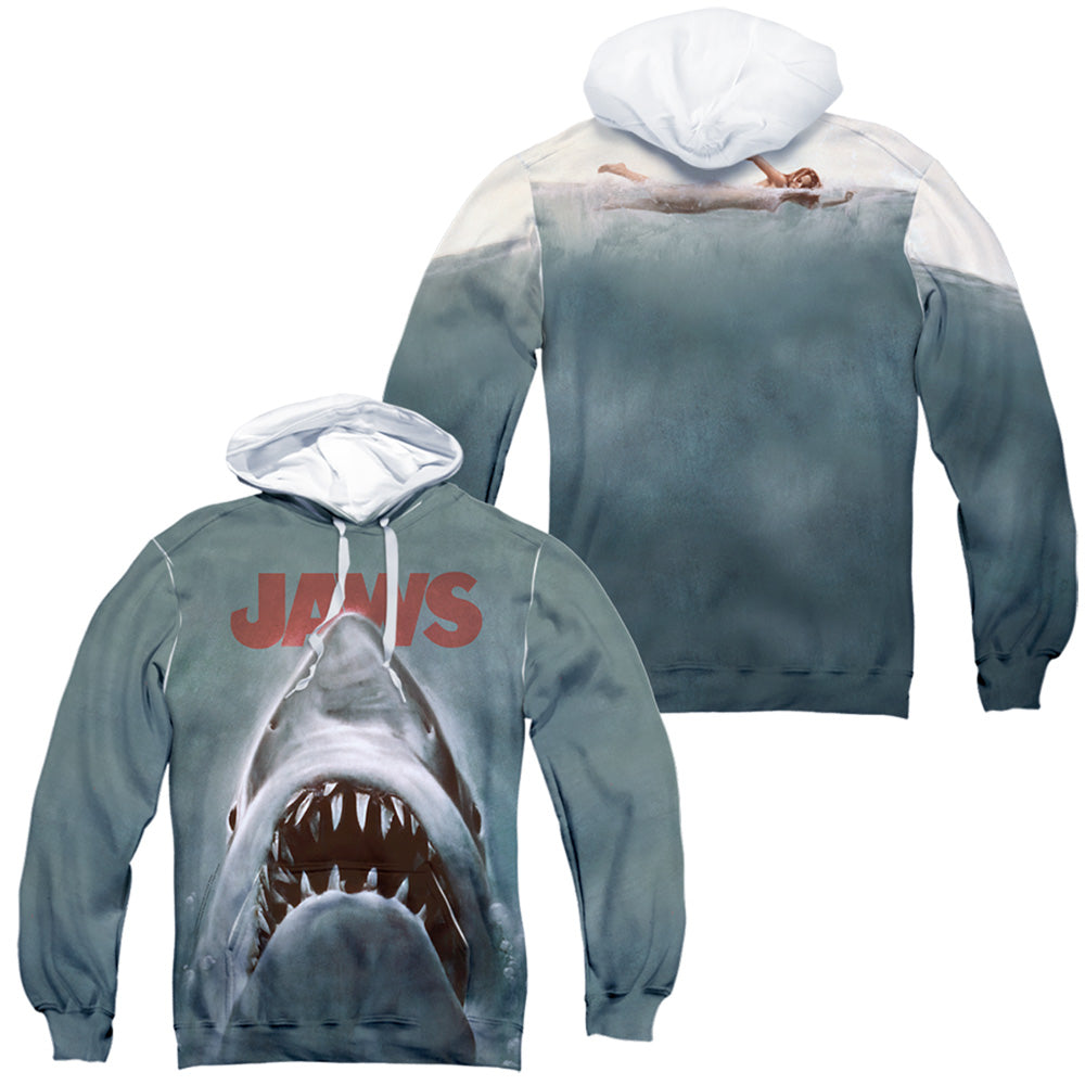 Jaws - Poster (Front/back Print) - Adult Poly Pullover Hoodie - White – FYE