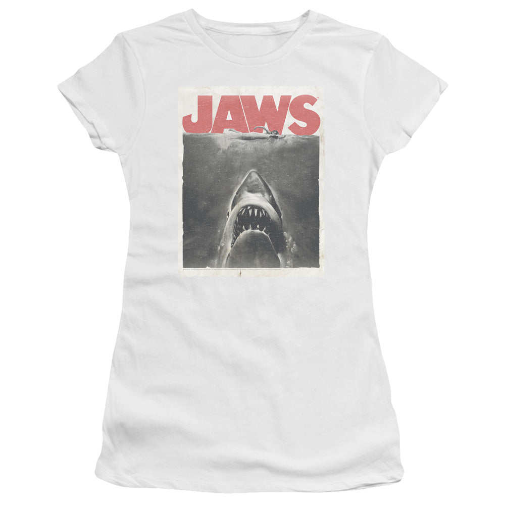 Jaws - Classic Fear - Short Sleeve Junior Sheer - White T-shirt – FYE