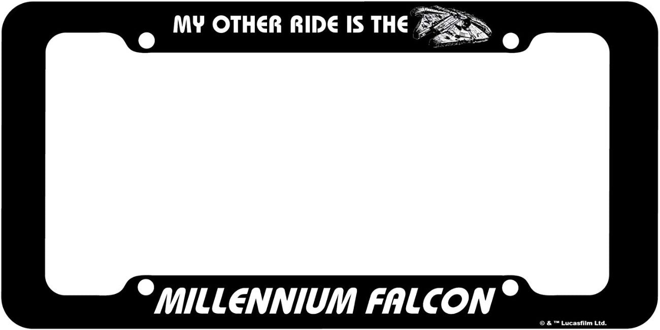 Star Wars - My Other Ride Is The Millennium Falcon License Plate Frame ...