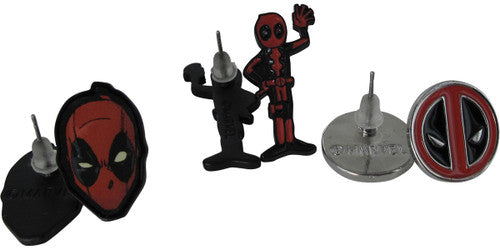 Deadpool Logo Mask Waving 3 Pairs Earrings Set – FYE