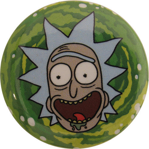 Rick and Morty Rick Smiling in Portal Button – FYE