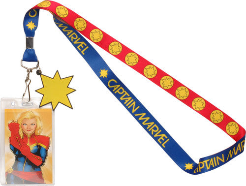 Captain Marvel Sun Burst Charm Lanyard in Red – FYE