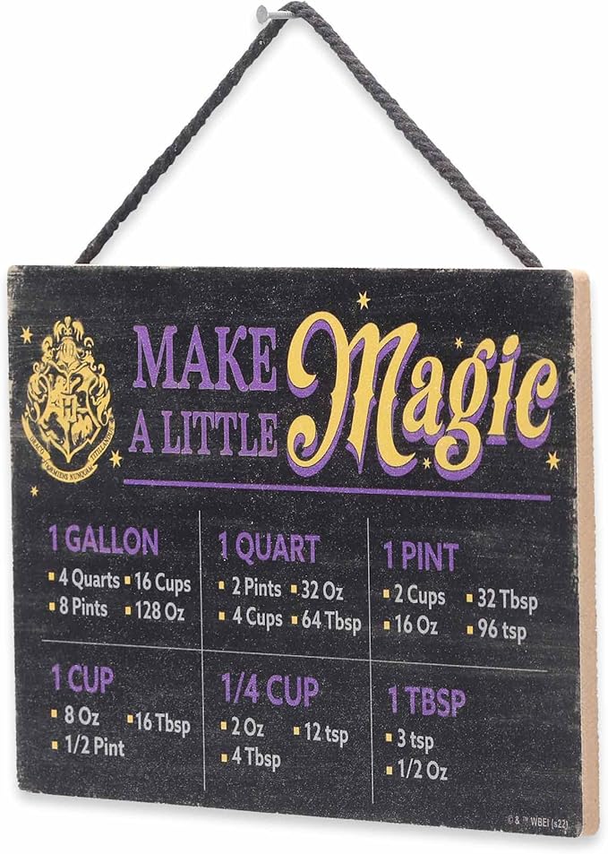 Harry Potter Hanging Wood Measuring Sign - Make a Little Magic Cooking ...