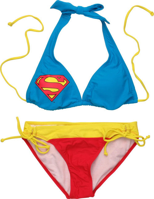 Superman Halter Top Soft Ties Bikini Swimsuit – FYE