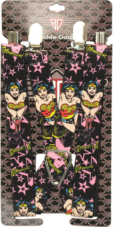 Wonder Woman Pink Stars Suspenders – FYE